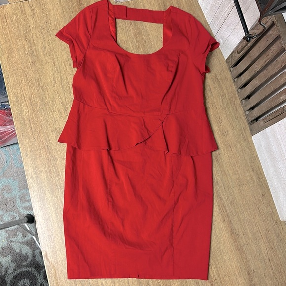 torrid | Dresses | Torrid Red Stretchy Ruffle Waist Zip Button Neck ...